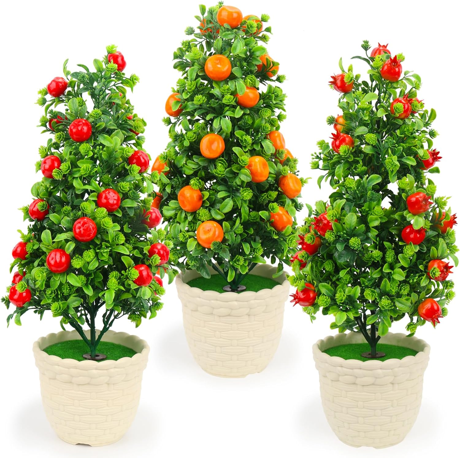 Amazon.com: COPREE 3Pcs Artificial Fruit Tree, Desktop Decor Fake House ...