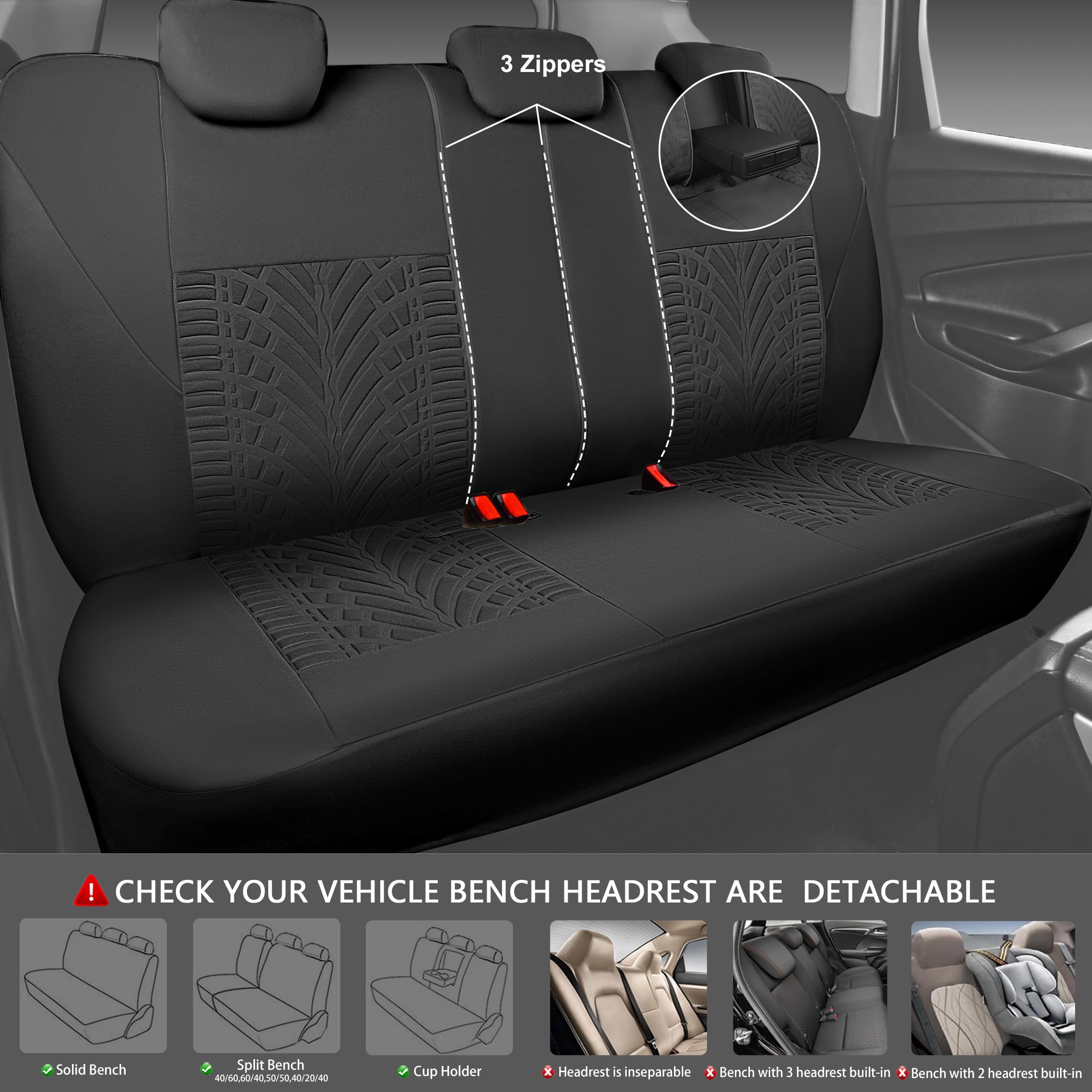 Snapklik.com : CAR PASS Car Seat Covers Full Set, Front & Split Rear ...