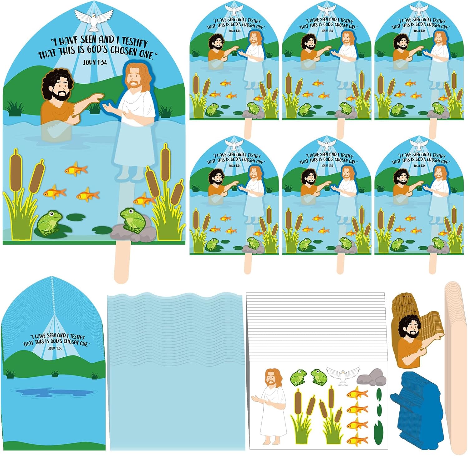 Amazon.com: 24 Pcs Baptism of Jesus Crafts for Kids Fun Home Activities ...