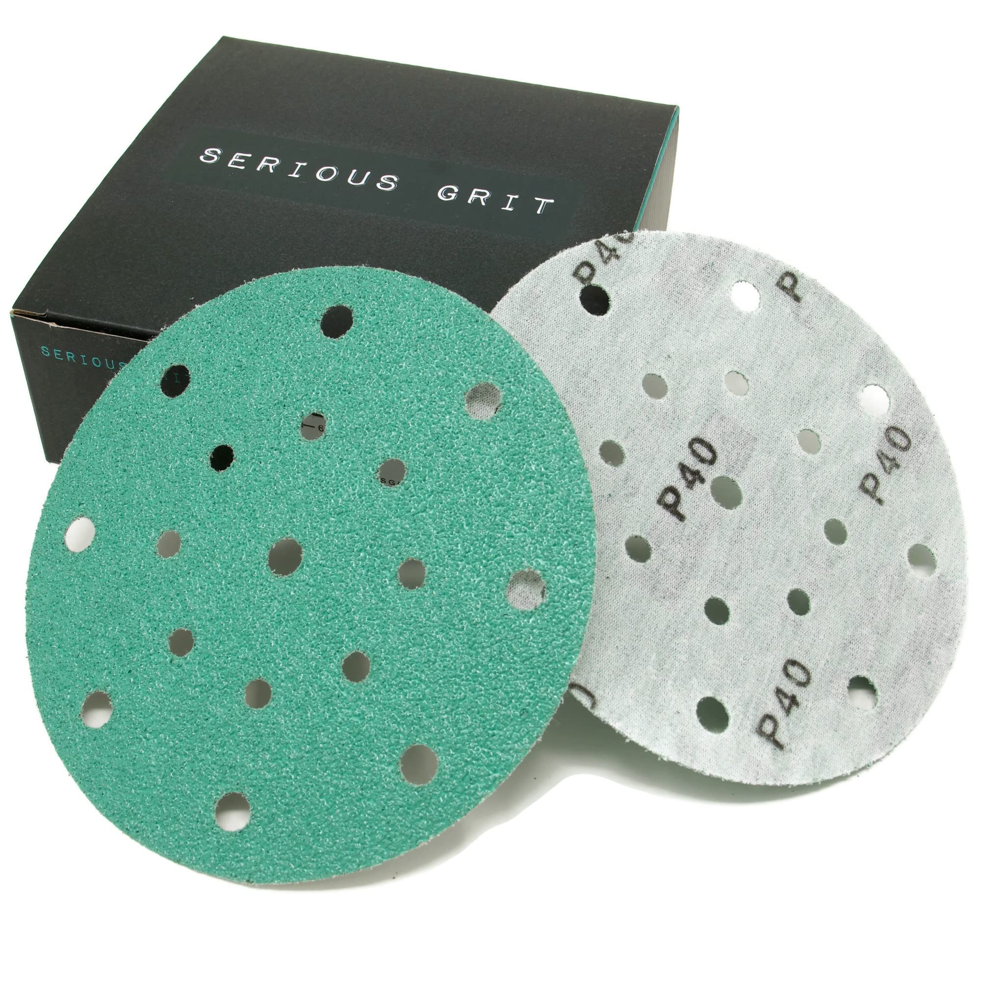 6 Inch 17 Holes Abrasive Velcro Sandpaper With Assorted Grit Sizes Wet ...