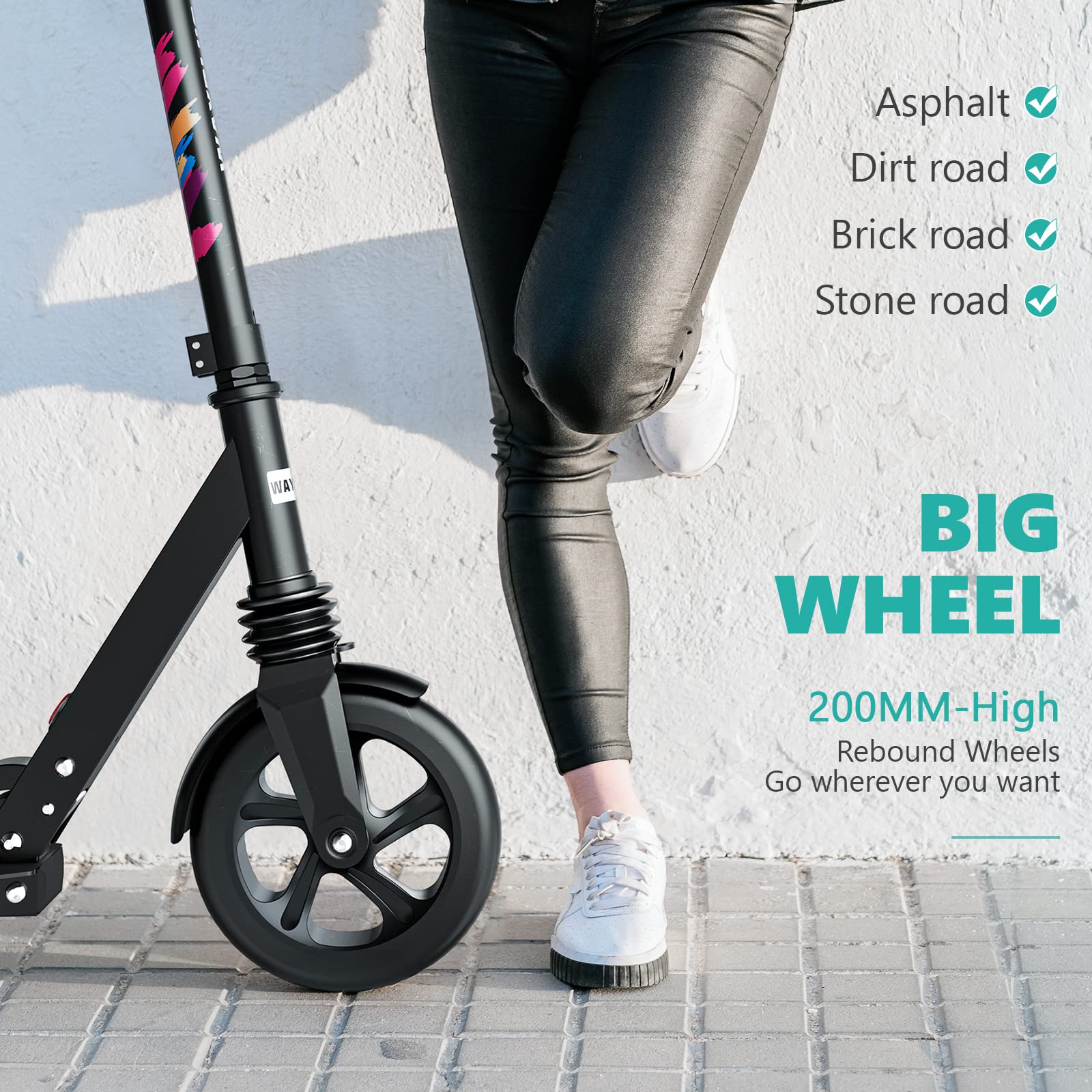 Snapklik.com : WAYPLUS Kick Scooter For Teens & Adults Max Load 240 LBS ...