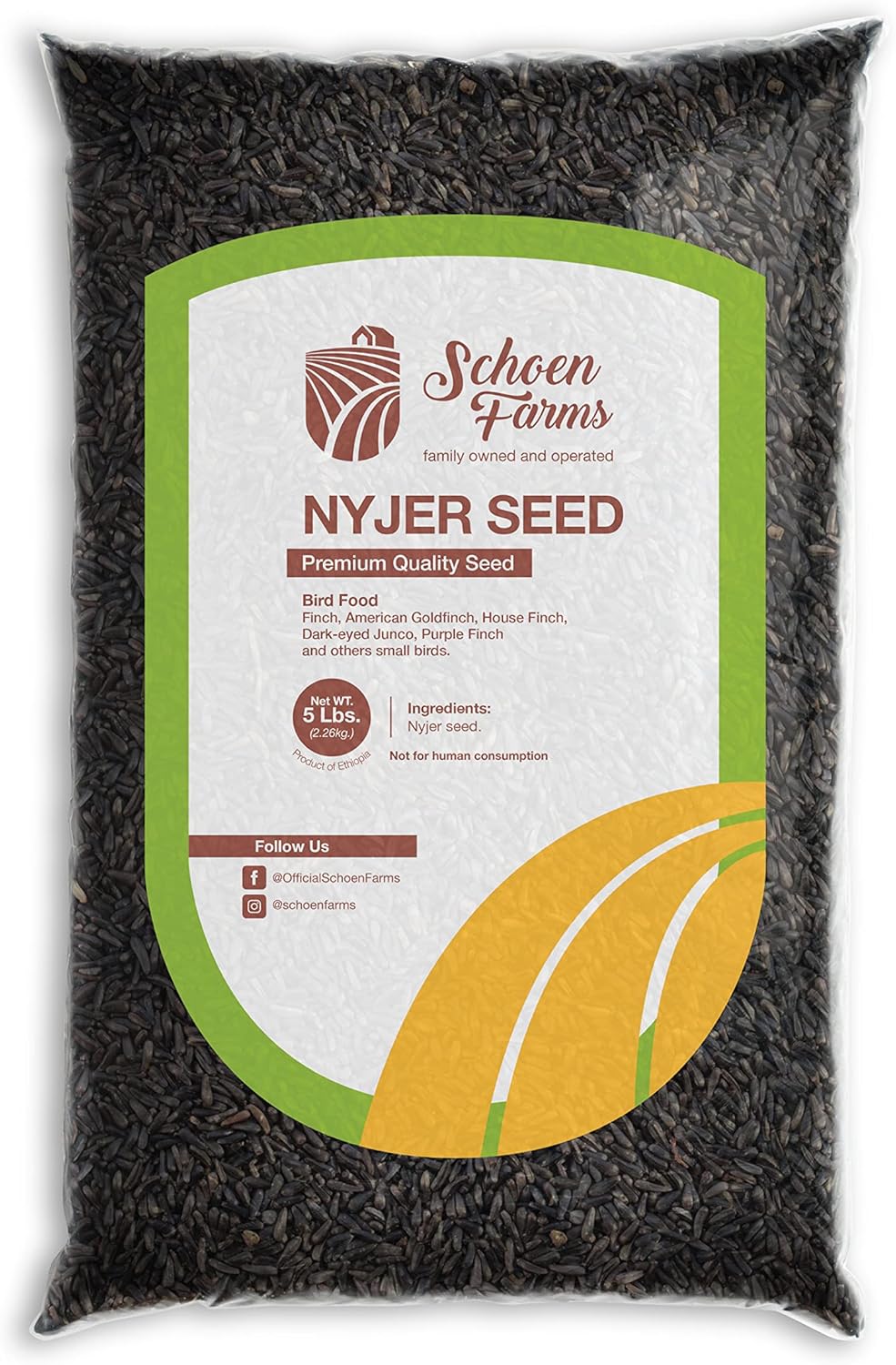 Schoen Farms Nyjer Seed for Birds (5 LBS) : Amazon.ca: Patio, Lawn & Garden