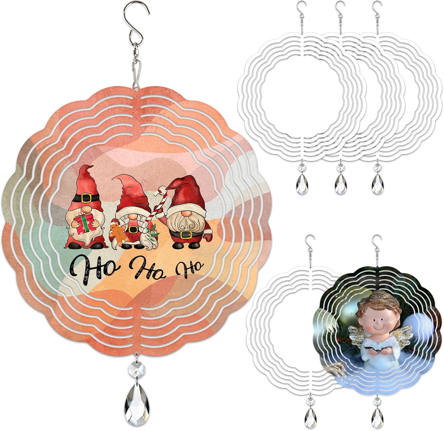 WindMage 6 Pack 8inch Sublimation Wind Spinner Blanks 3D Aluminum Metal ...