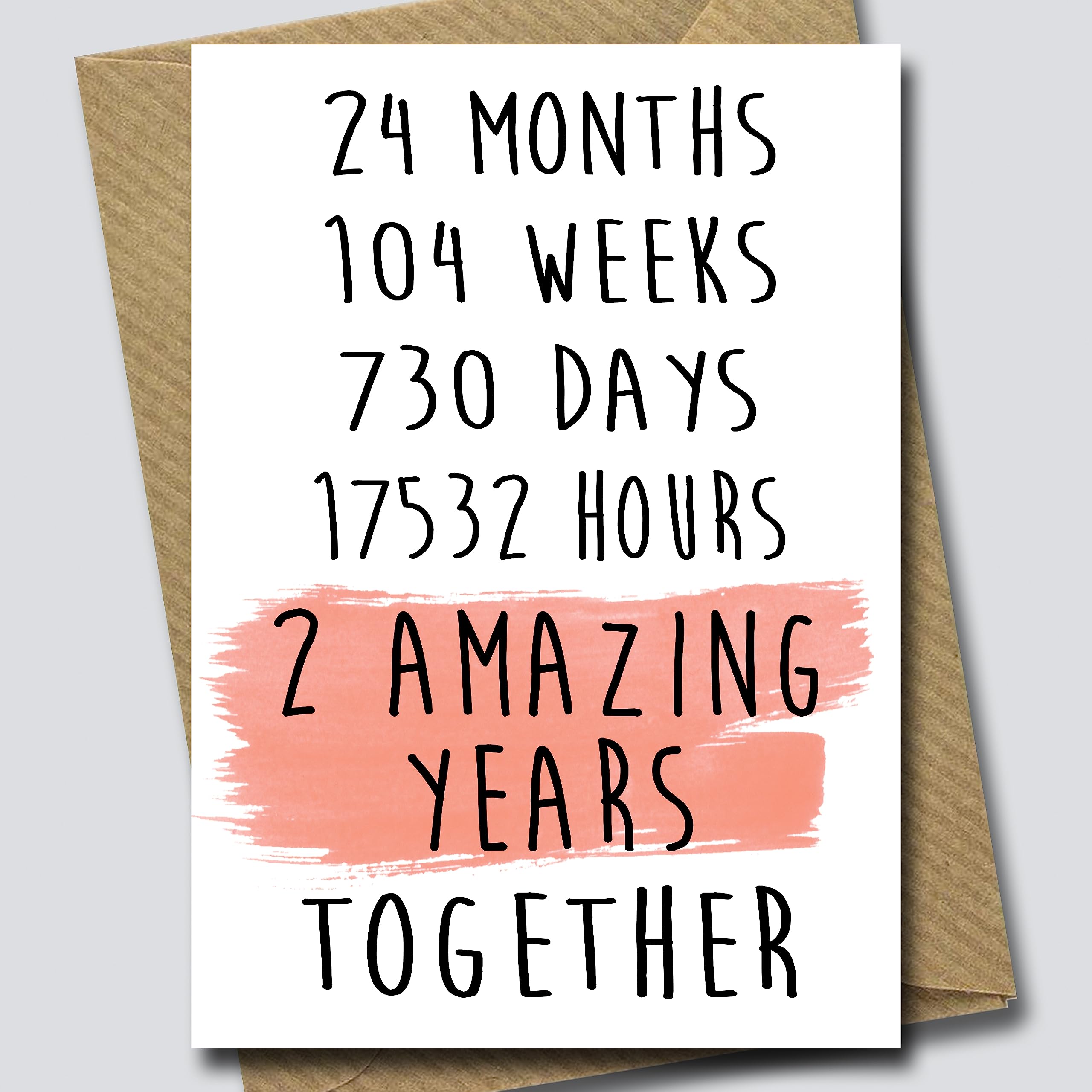 2 year anniversary card - Second anniversary card - 2nd Wedding ...