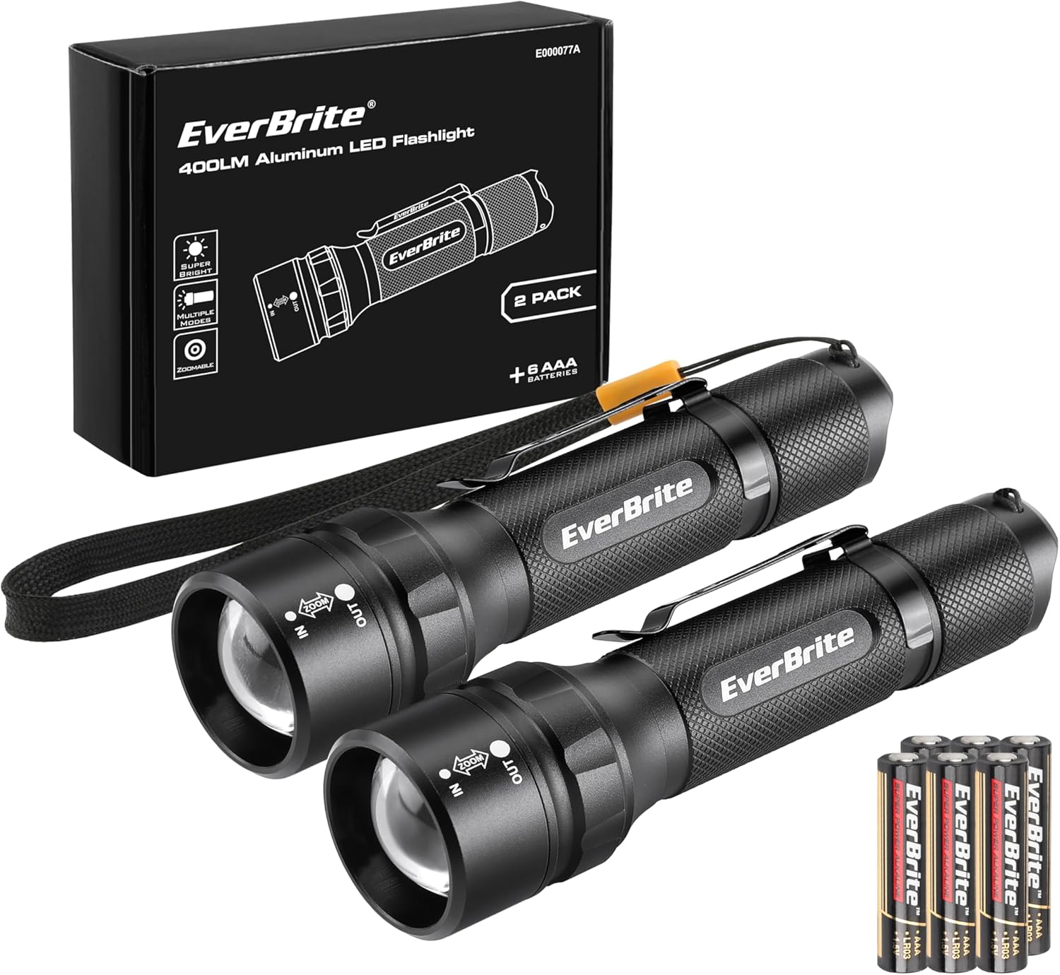 EverBrite LED Flashlights 2 Pack, Super Bright Small Torch for Camping ...