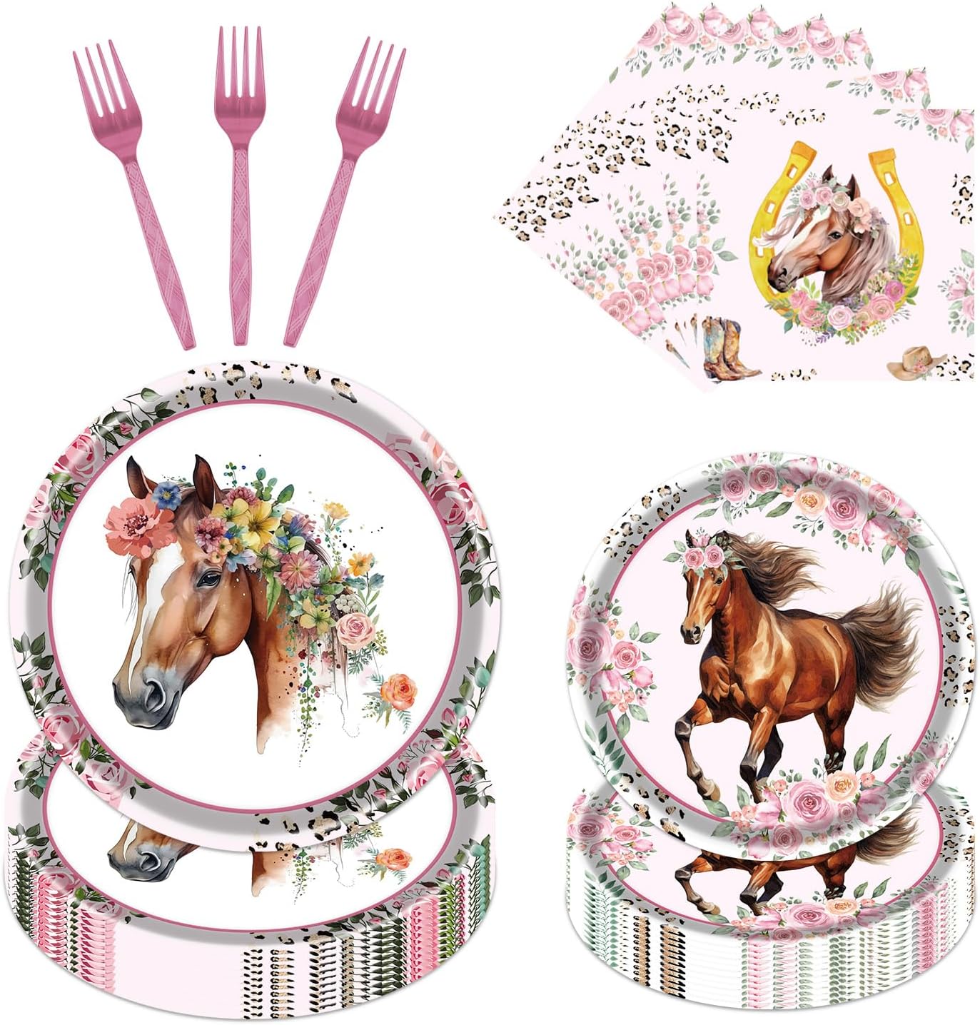 Amazon.com: Horse Birthday Party Supplies, Horse Party Tableware ...