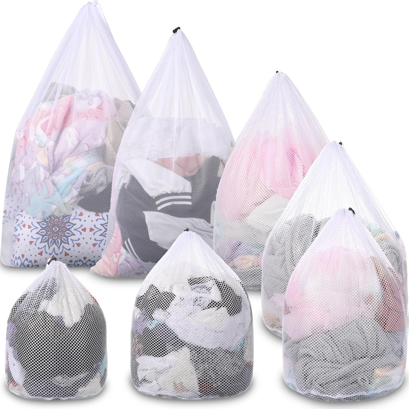Amazon.com: Tioncy 7 Pack Large Mesh Laundry Bags Heavy Duty Mesh ...
