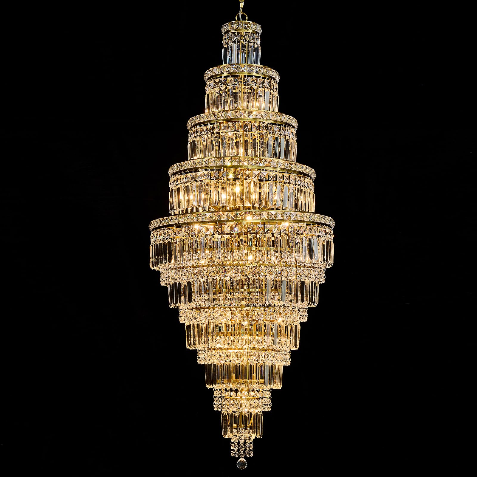 YYJLX Modern Crystal Chandelier Extra Large Long Chandelier for High ...