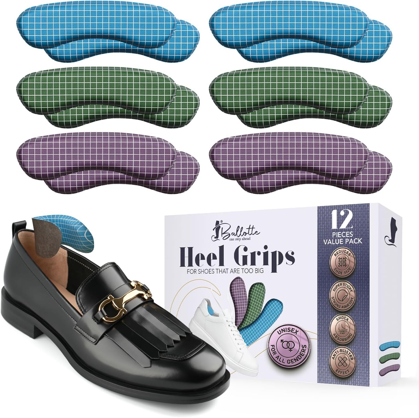 Double Gel Heel Grips for Men and Women - Invisible Extra Sticky Heel ...