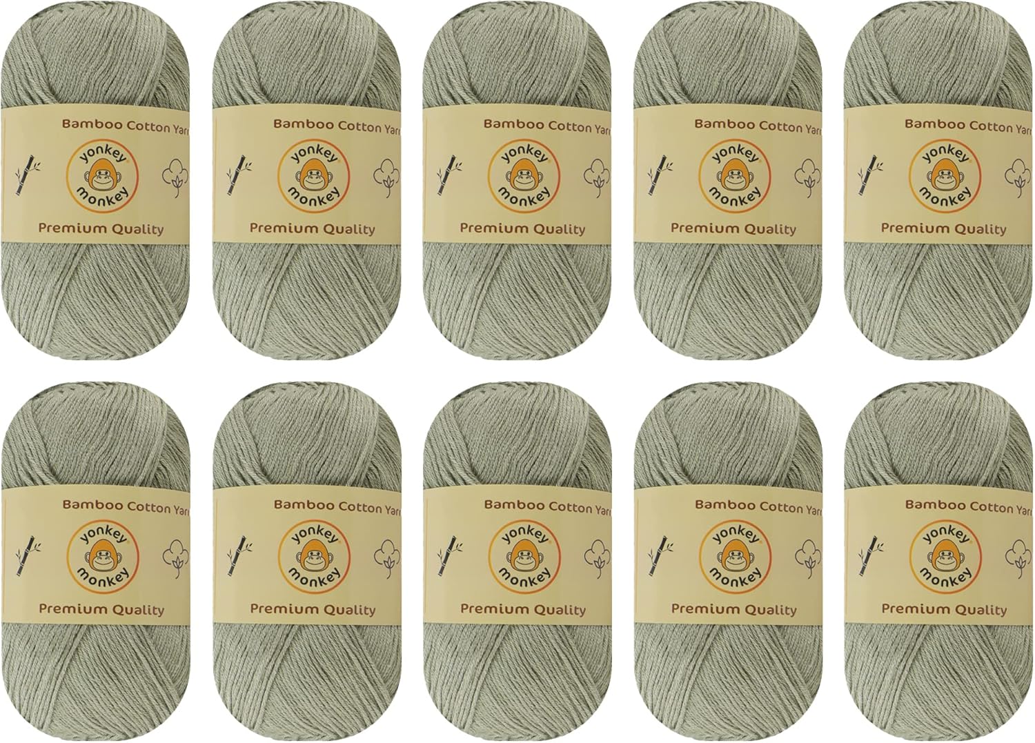 Amazon.com: 10-Pack of Yonkey Monkey 500 Grams Yarn - 70% Rayon derived ...