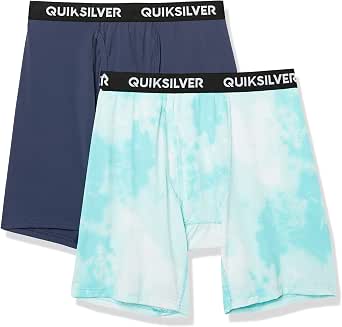 Quiksilver Men's Performance Mesh Boxer Brief, Light Blue/Navy (2 Pack ...