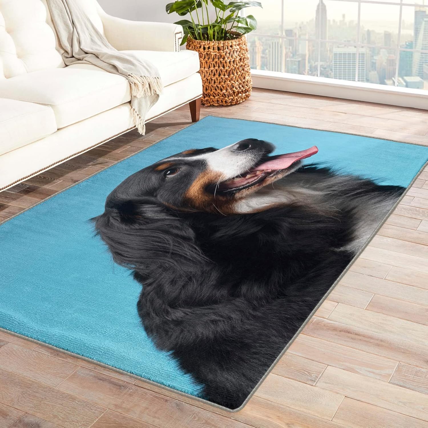 Amazon.com: Bernese Mountain Dog Home Decor - Dog Area Rug 4x6, Puppy ...