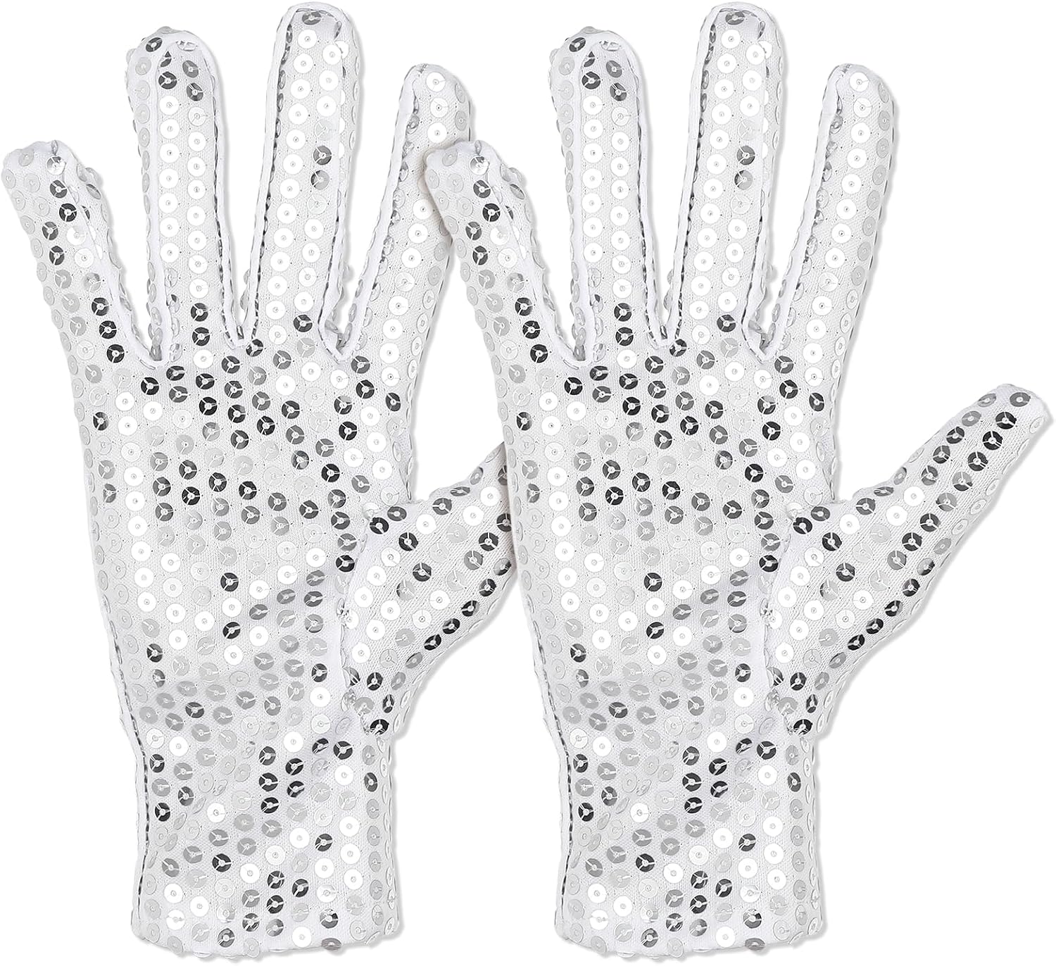 Amazon.com: HaiFafafaing 1 Pairs Silver Sequin Glove for Adults Sparkly ...