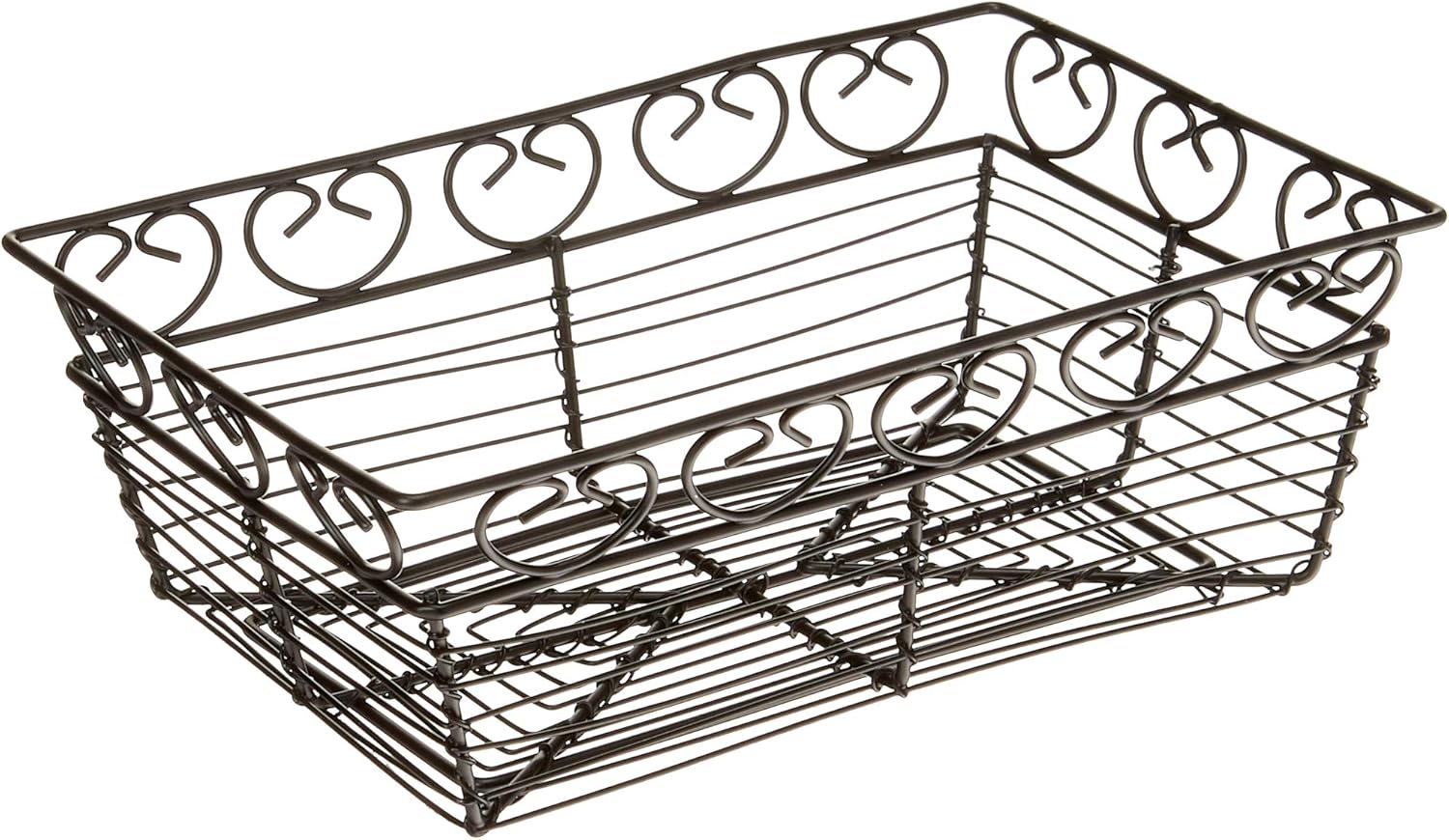 Amazon.com: Winco Rectangular Wire Fruit Basket, 9-Inch x 5-7/8-Inch x 3-Inch, Black, Medium ...
