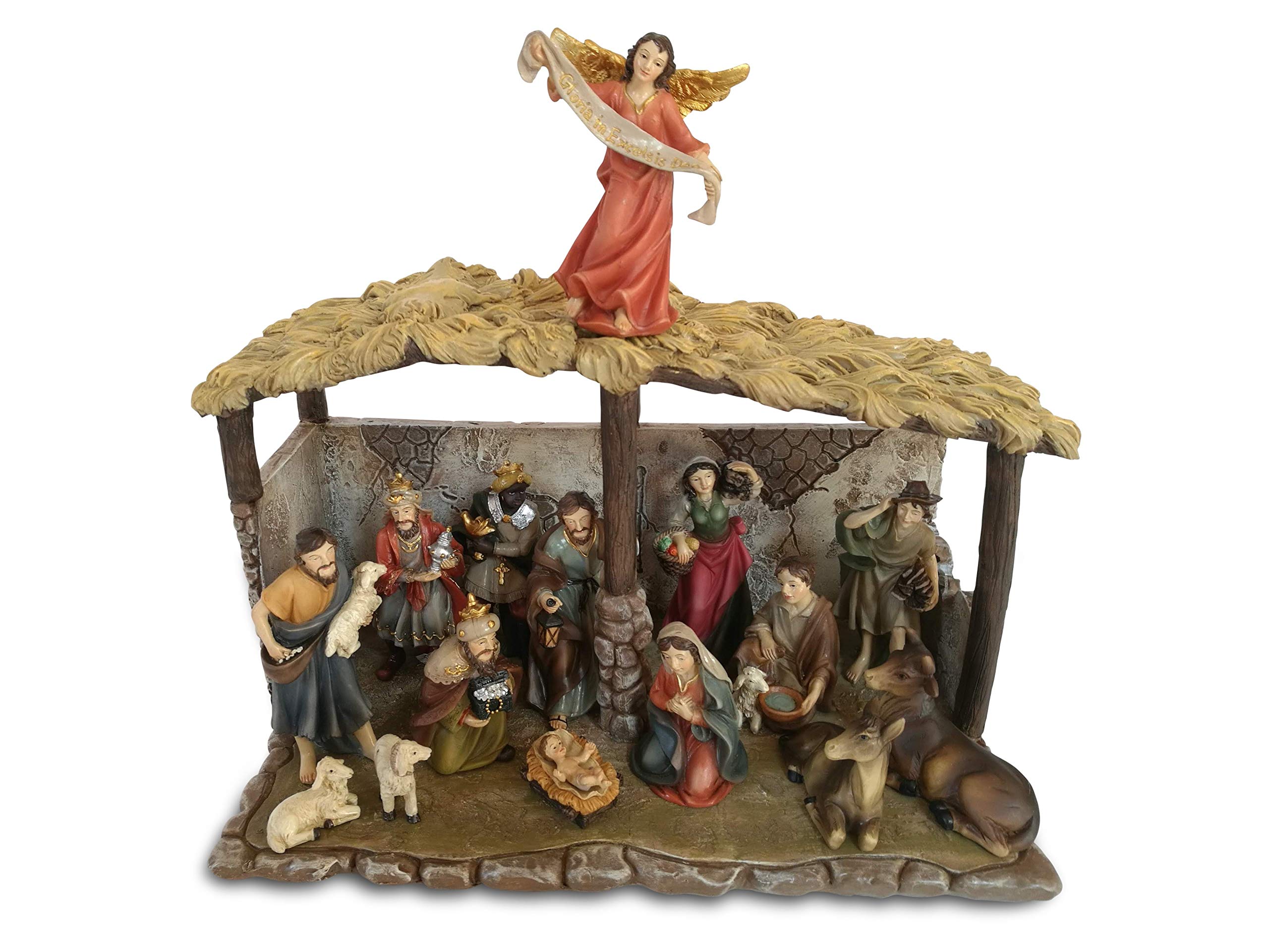 Amazon.com: Faithful Treasure Tabletop Nativity Scene Bundle with ...