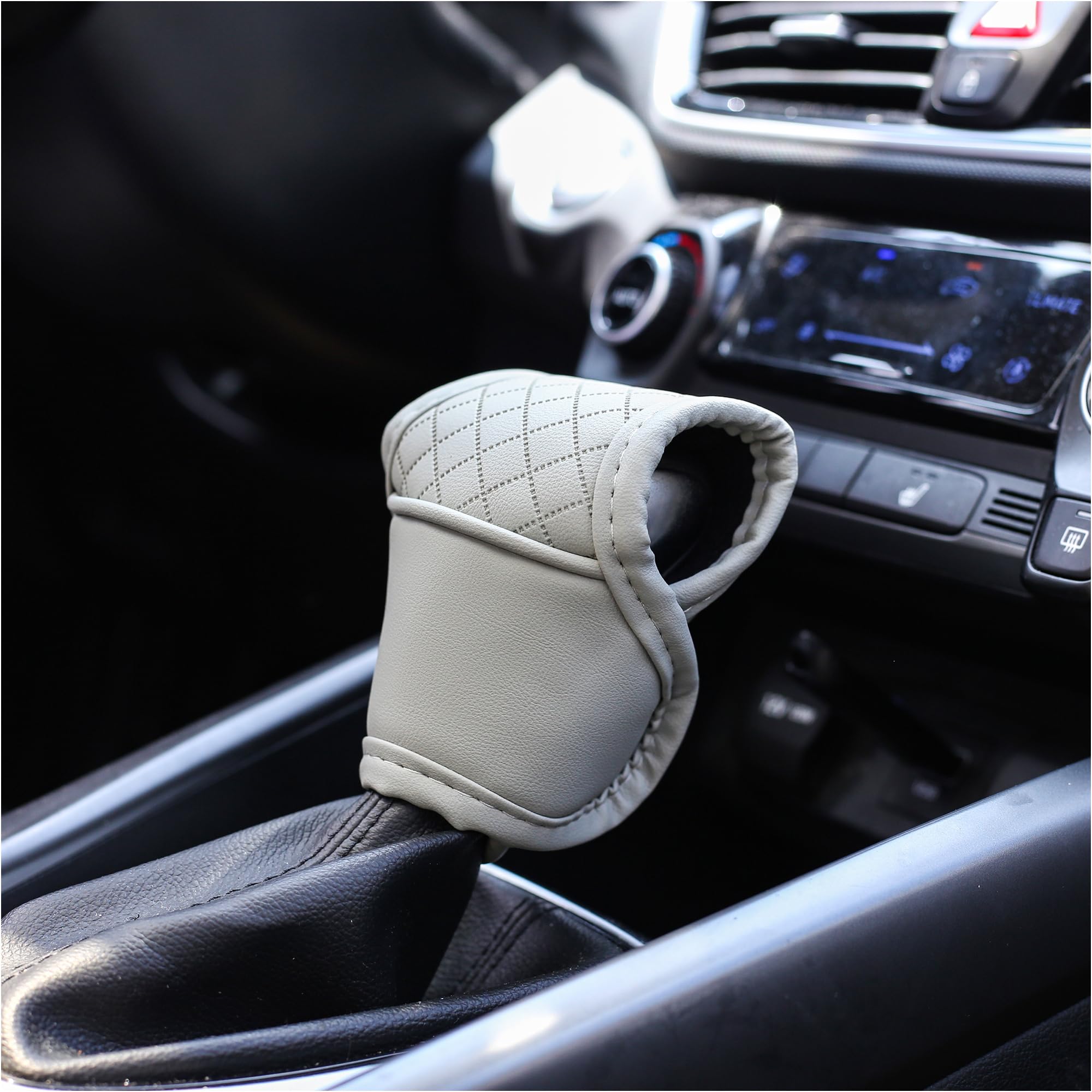 Amazon.com: IHOTDER Leather Car Gear Shift Cover,Anti-Slip Automatic ...