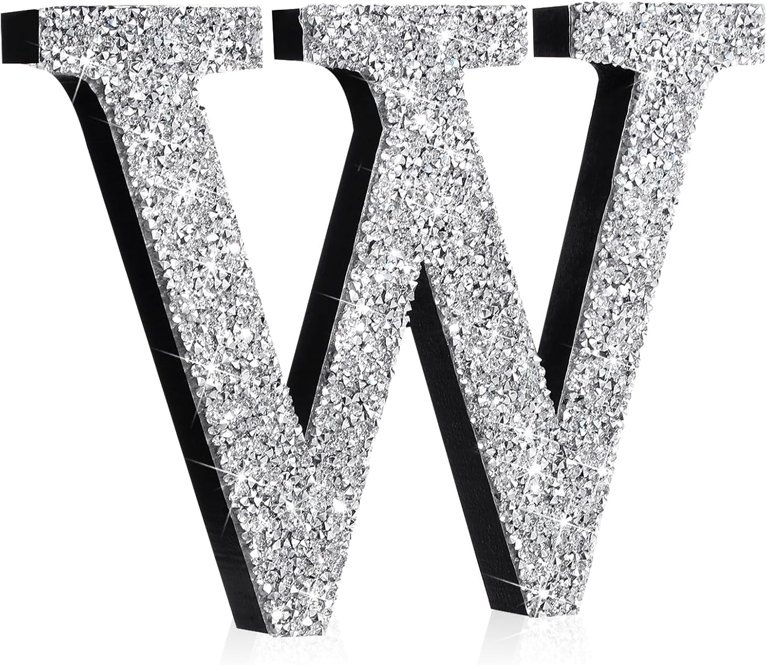 Amazon.com: Qunclay Silver Crystal Diamond Bling Letters Crushed ...