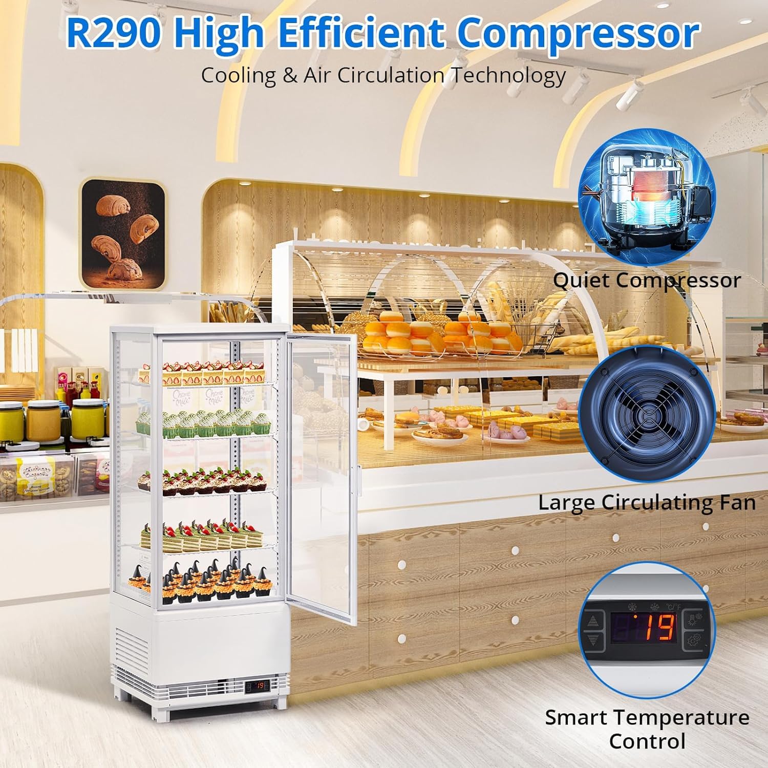 Snapklik.com : Litake Commercial Refrigerator, 3.5 Cu. FT Glass ...