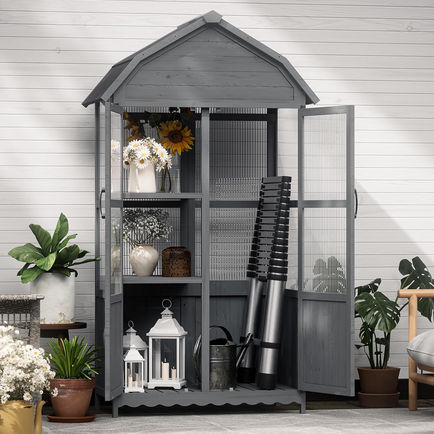 Amazon.com : Oarlike Wooden Outdoor Storage Cabinet, 71" Weatherproof ...