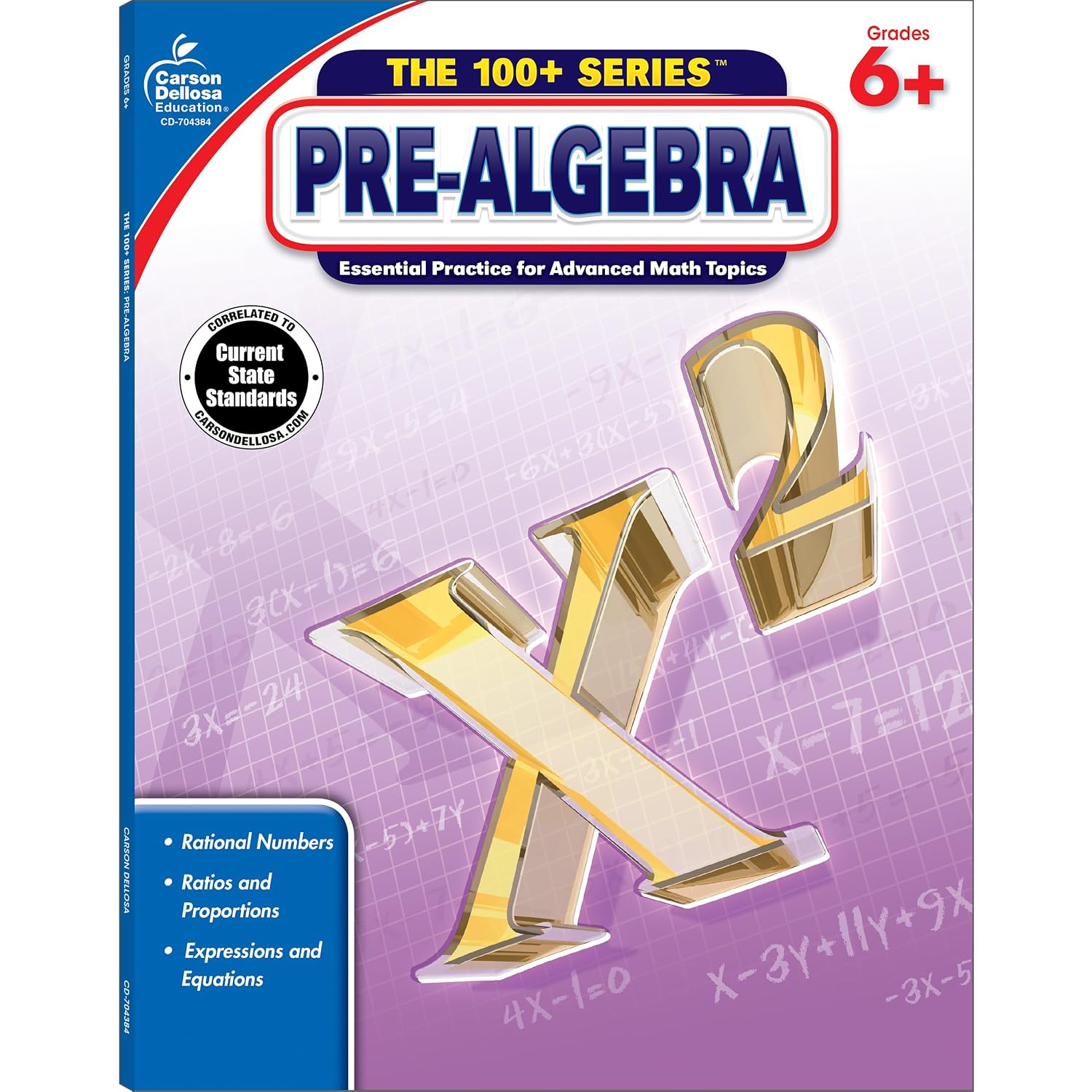 Carson Dellosa The 100+ Series: Grade 6 and Up Pre-Algebra Workbook ...