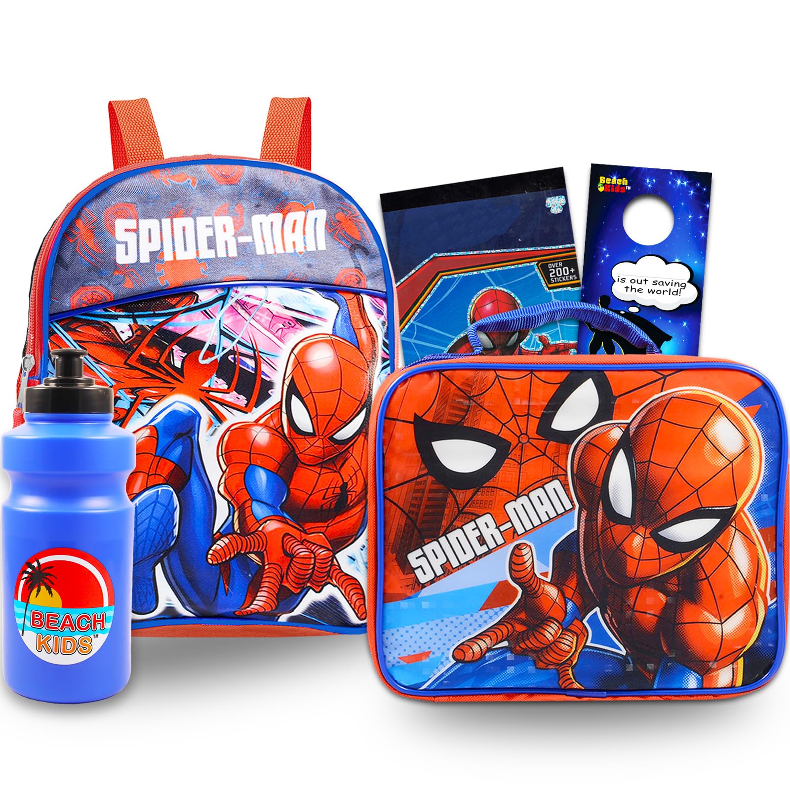 Amazon.com: Kids Spiderman Mini Backpack Set ~ 5 Pc Bundle with 11 Inch ...