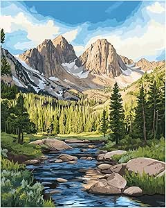 Amazon.com: Rocky Mountains Paint by Numbers for Adults, Rocky Mountain ...