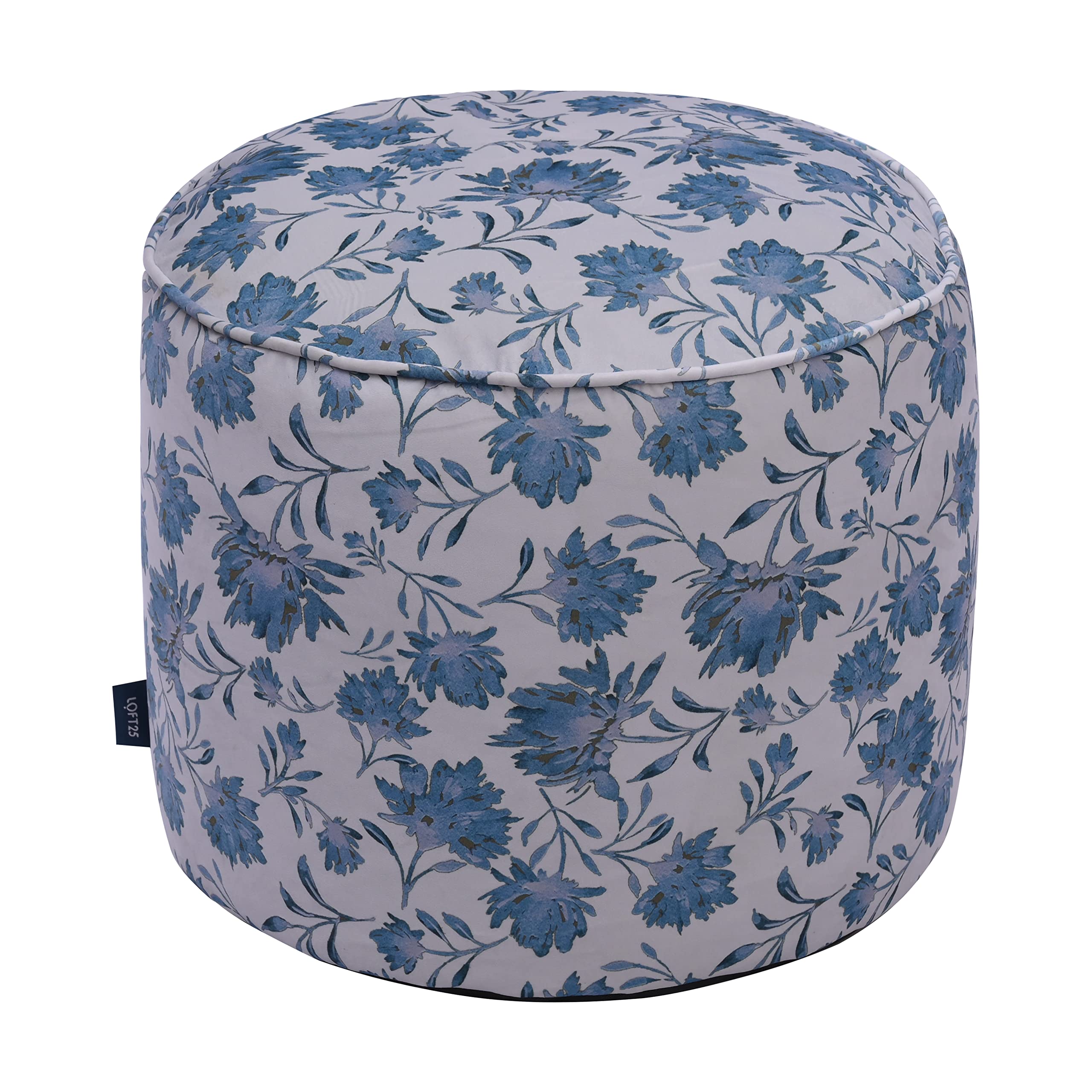 Loft 25 Printed Round Bean Bag Footstool | Indoor Living Room Portable ...
