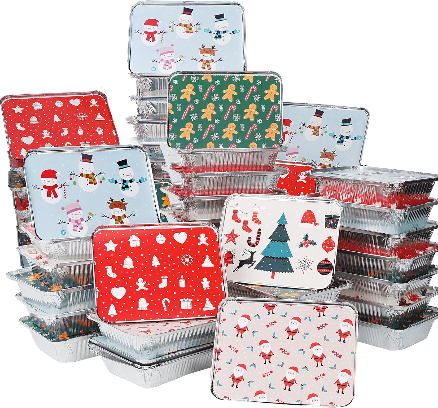 Amazon.com: 50 Pack Christmas Cookie Tins with Lids - Christmas ...