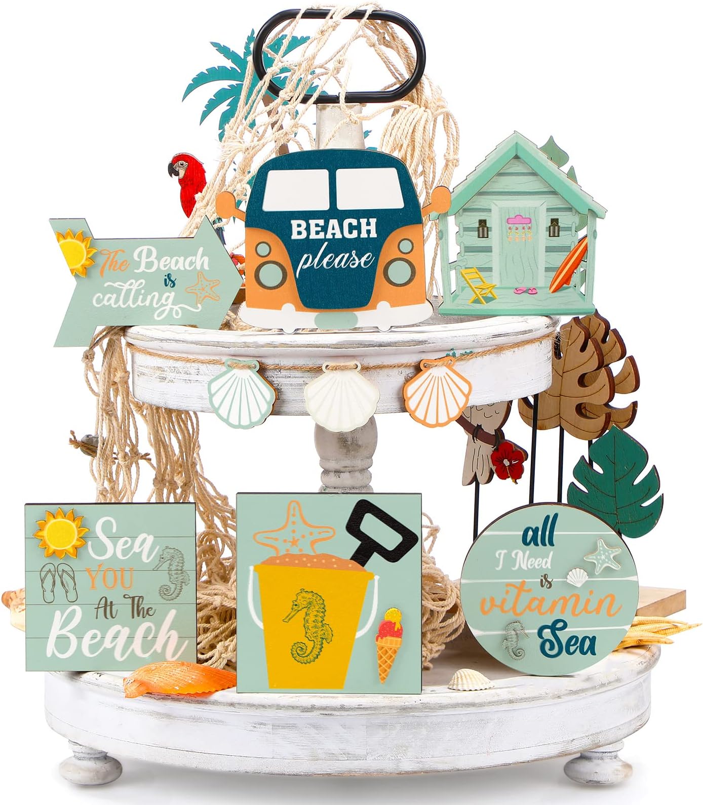 Amazon.com: 13 PCS Tiered Tray Decor Set for All Seasons-Farm Chicken ...