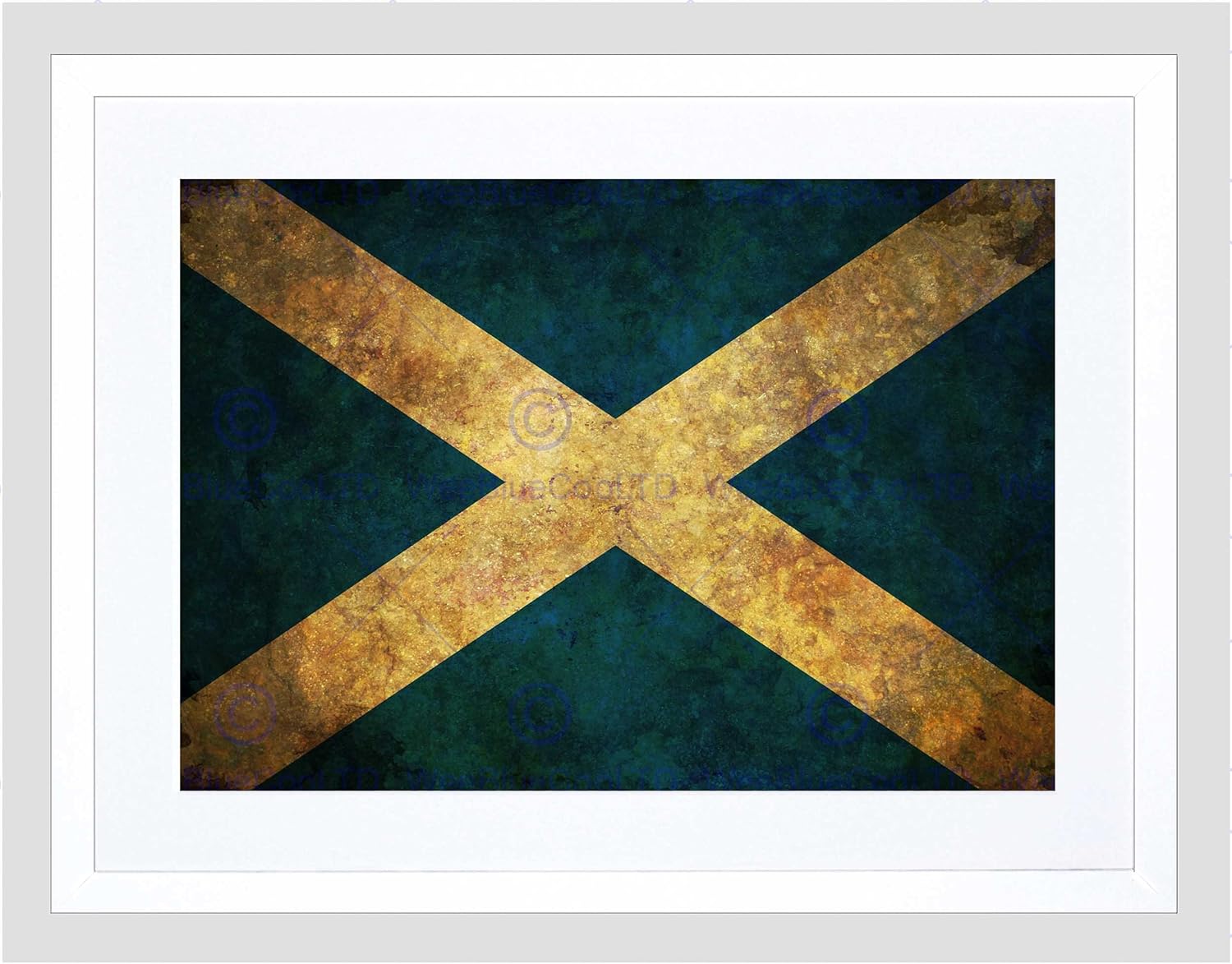 Amazon.com: FLAG NATIONAL SCOTLAND SALTIRE BLUE WHITE STRESSED GRUNGE ...