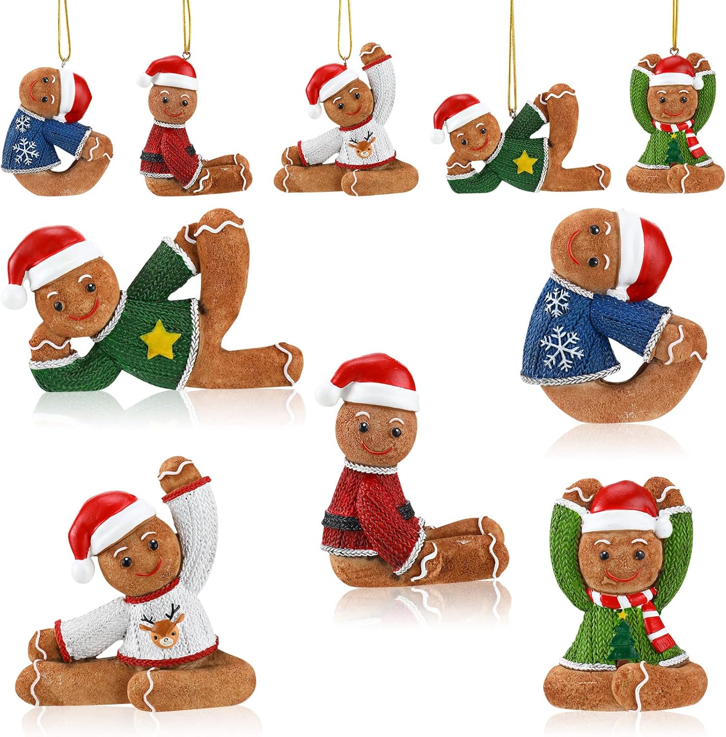 Amazon.com: 5 Pcs 3'' Christmas Yoga Sloth Figurines Ornament Realistic ...