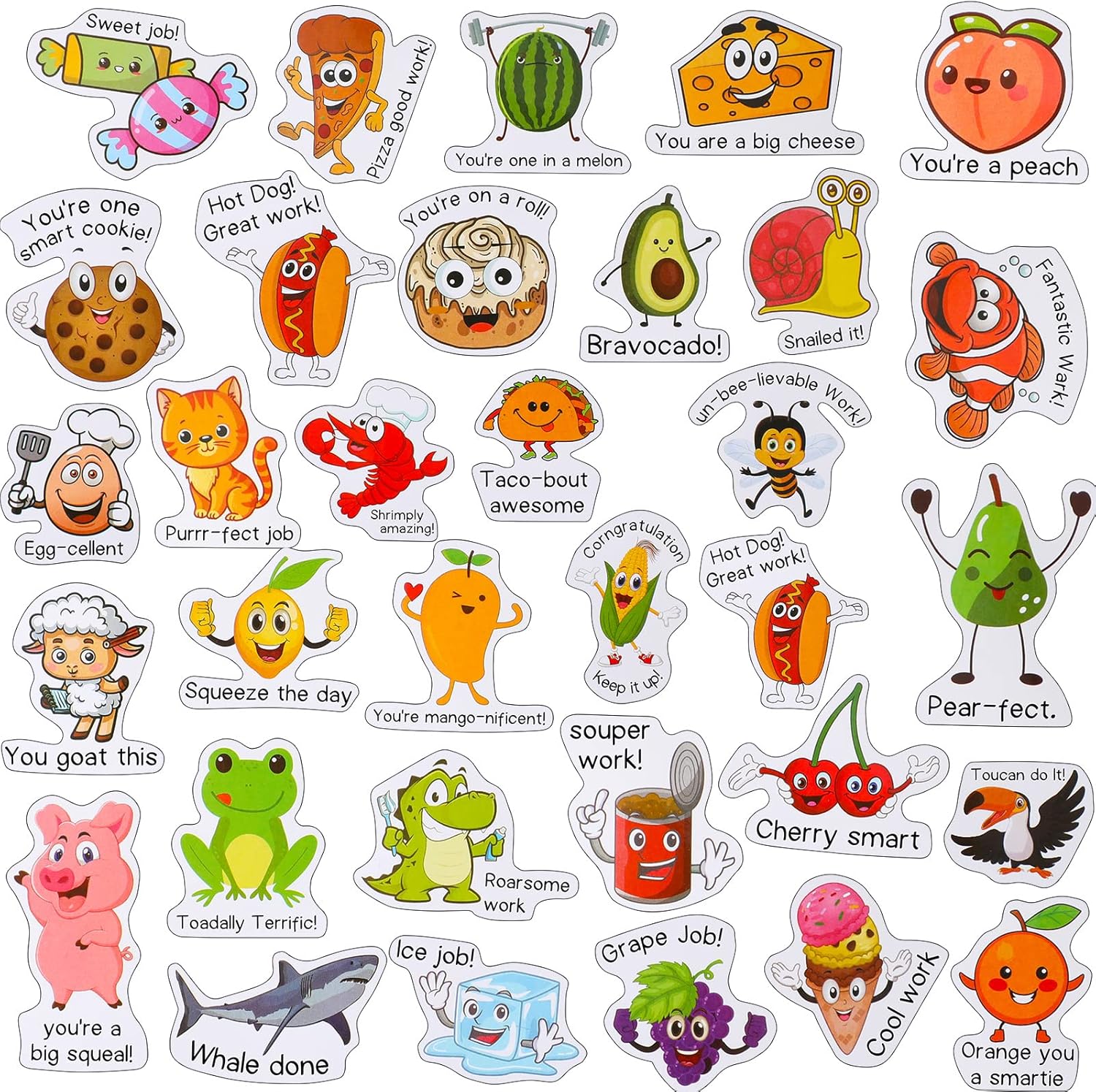 Amazon.com: 700 Pieces Punny Reward Stickers Positive Punny Labels Good ...