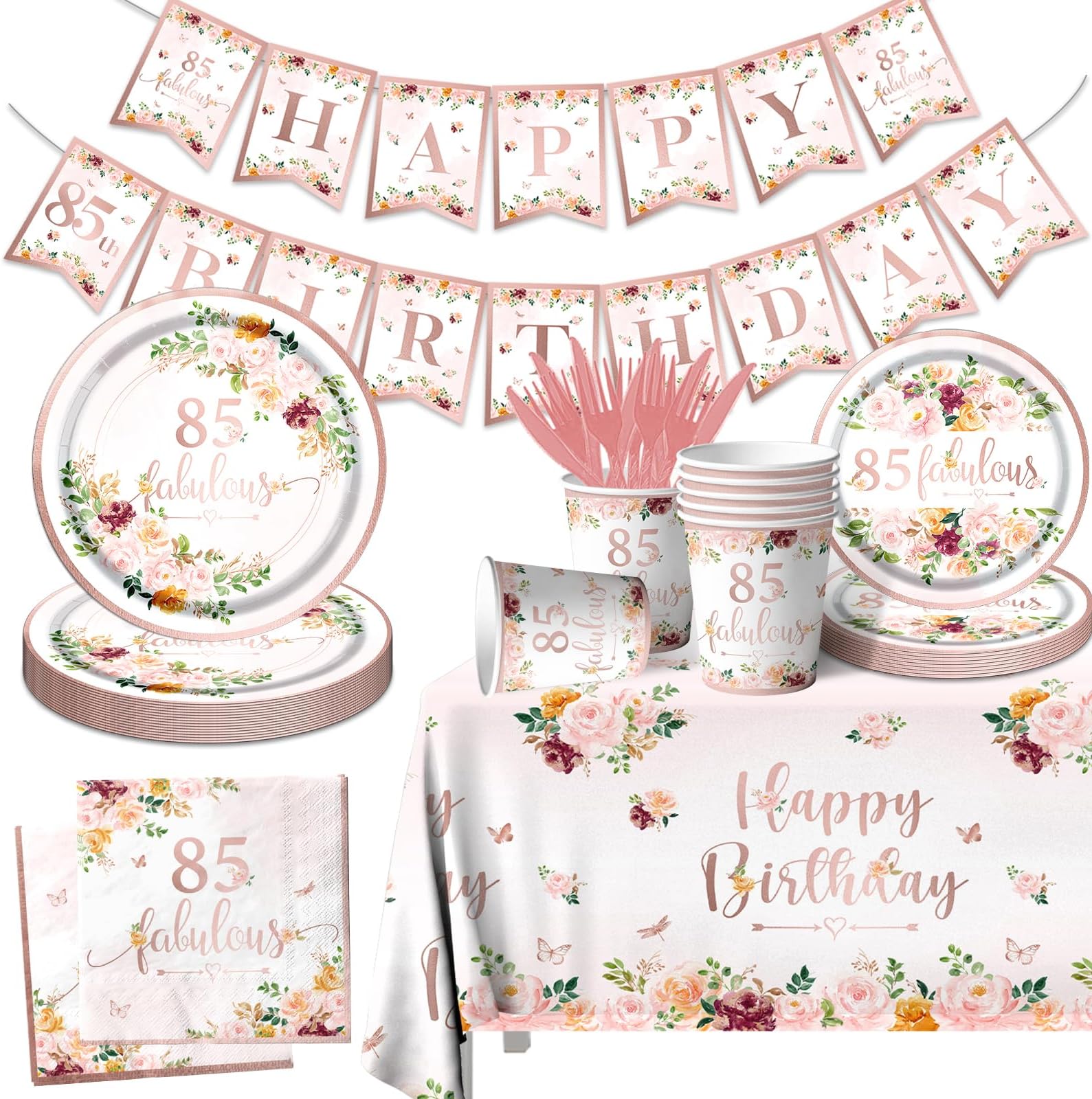 Amazon.com: Happy 85th Birthday Rose Gold Table Honeycomb Centerpieces ...