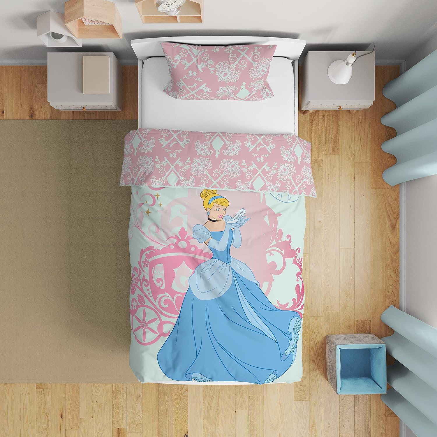 CnA Stores Disney Princess Cinderella Single Duvet Cover Set Poly ...