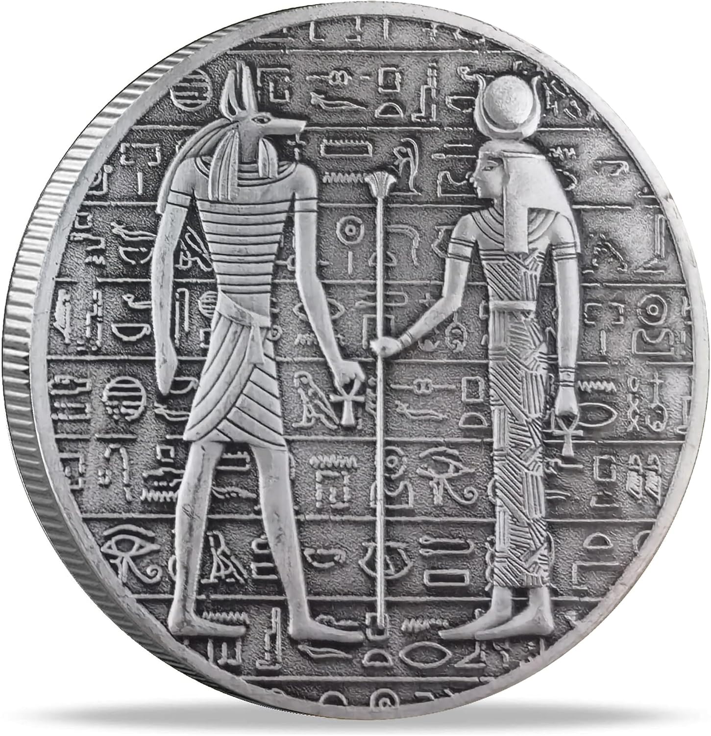 Amazon.com: Anubis and Pharaoh Pyramid Challenge Coin - Intricately ...