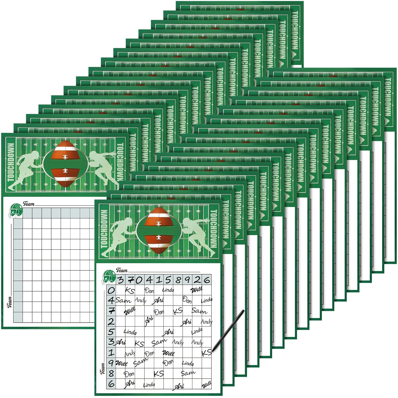 Amazon.com: Zonon Square Game Sheet Posters Football Game Squares 100 ...