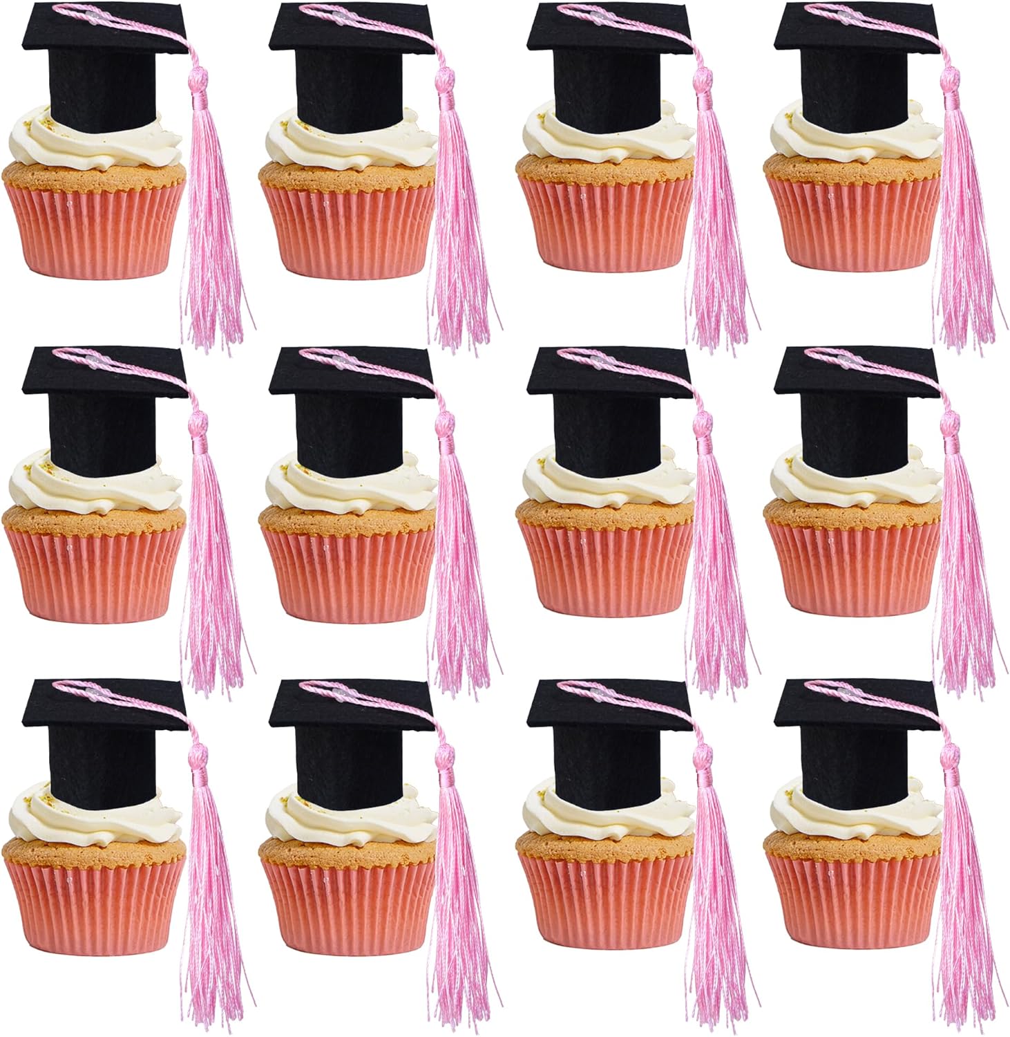 Amazon.com: Ephlyn 24Pcs 2025 Graduation Cap Cupcake Toppers Chocolate ...