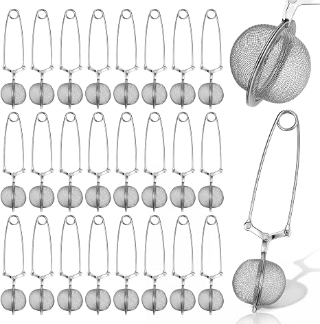 Amazon.com: 24 Pcs Loose Leaf Tea Infuser, Stainless Steel Mesh Snap ...