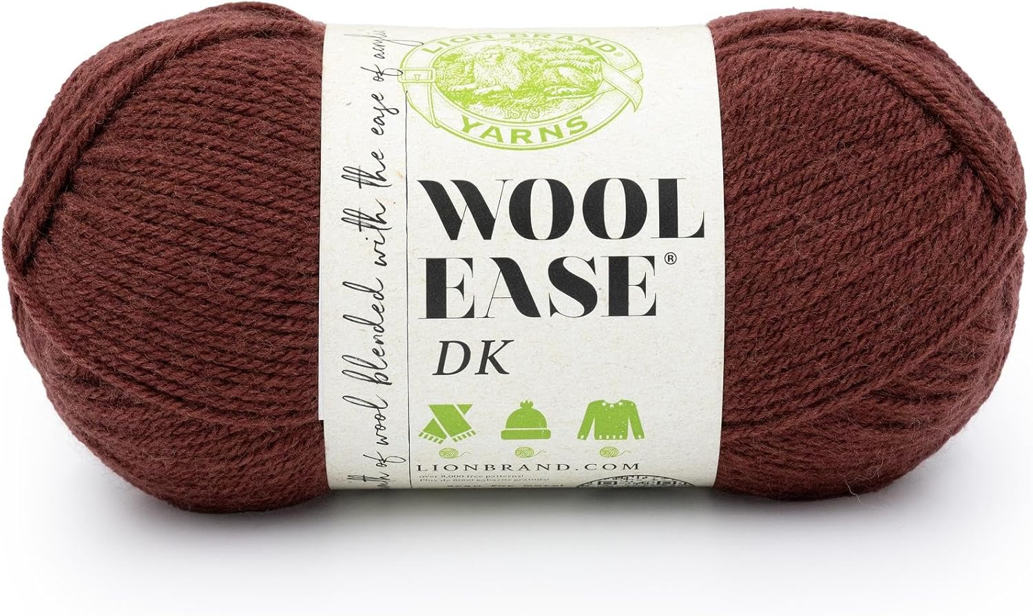 Amazon.com: Lion Brand Yarn, Acrylic Wool Blend Wool-Ease DK Yarn for ...