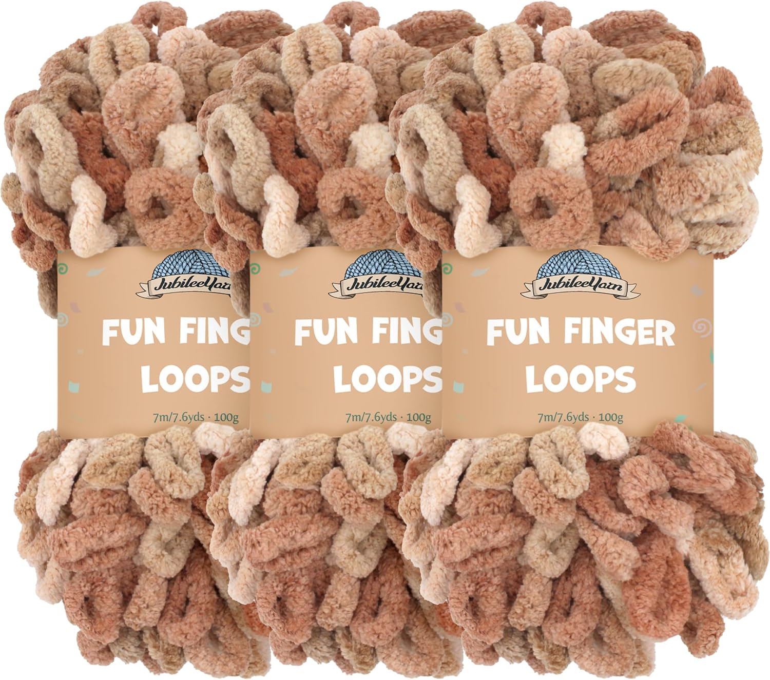 Amazon.com: JubileeYarn Fun Finger Loops Yarn - Polyester Jumbo Loop ...