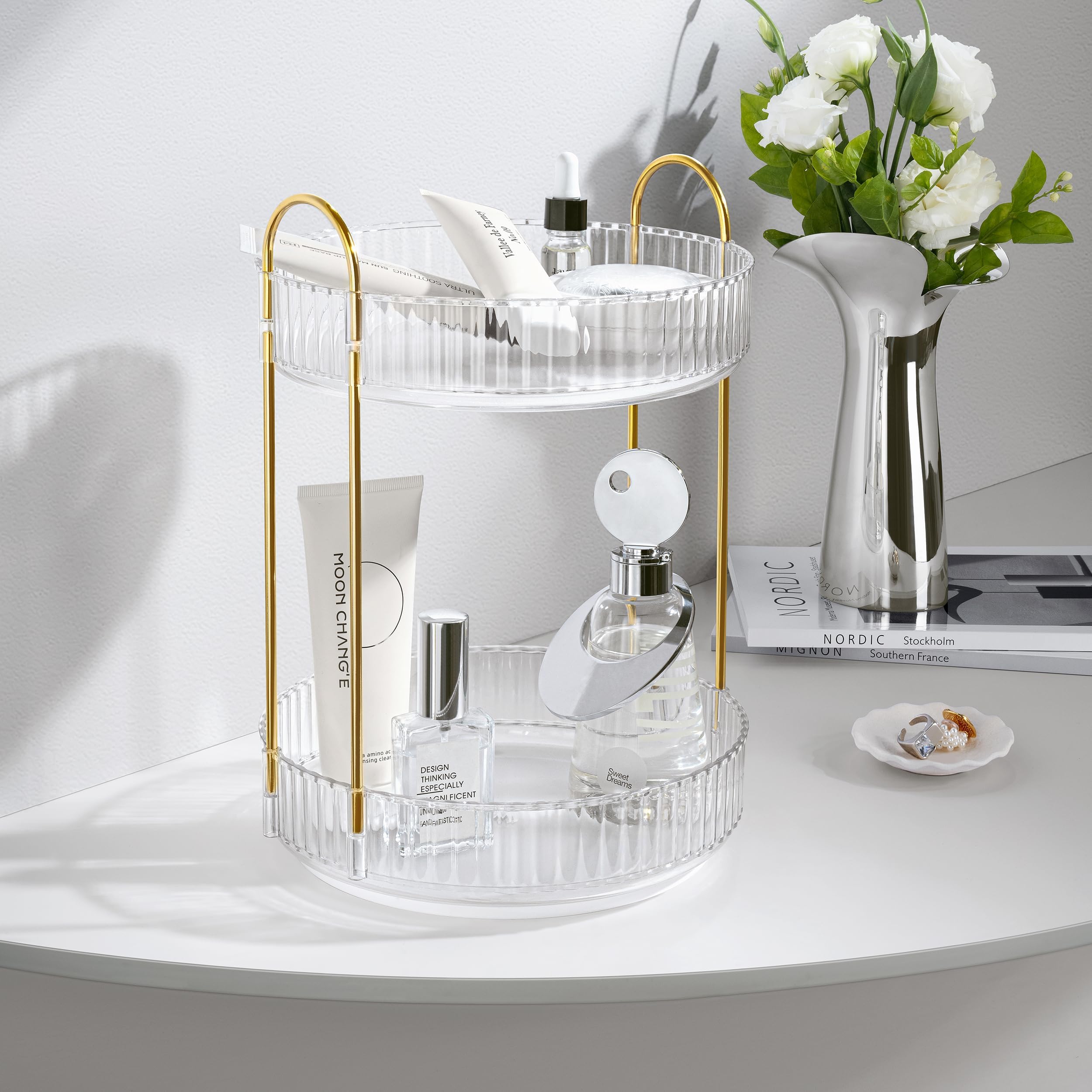 Amazon.com: LuxMethod 360-Degree Rotating Makeup Organizer, Cosmetic ...