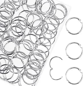 HAUTOCO 100Pcs 30mm Metal Binder Rings for Flash Cards, Office, School ...