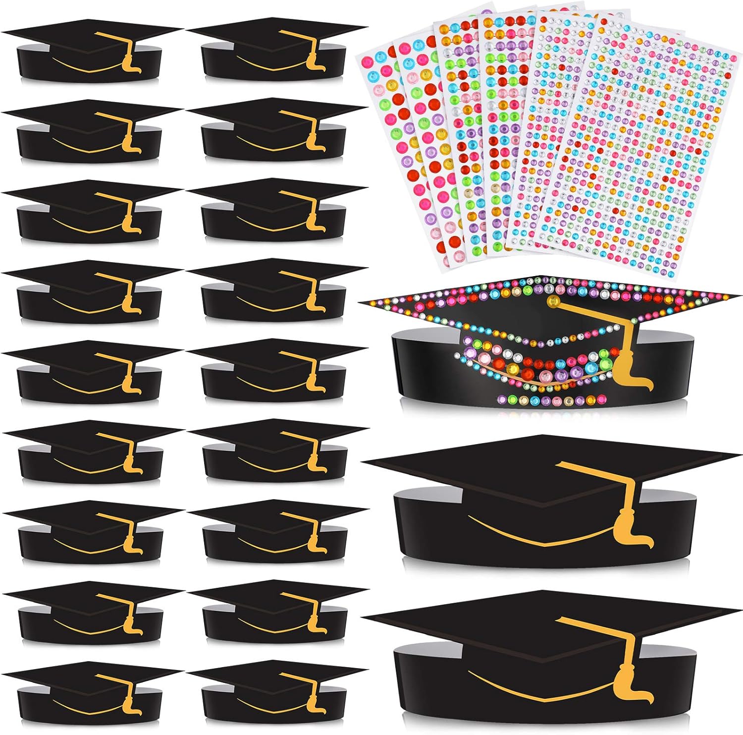 Amazon.com: Zonon 36 Pieces Graduation Paper Hat Graduation Paper Crown ...