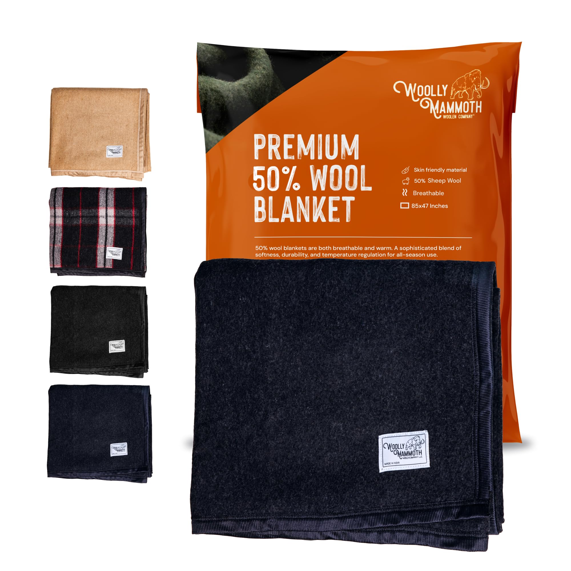 Amazon.com: Woolly Mammoth Wool Blanket, Warm & Thick 50% Wool Blankets ...