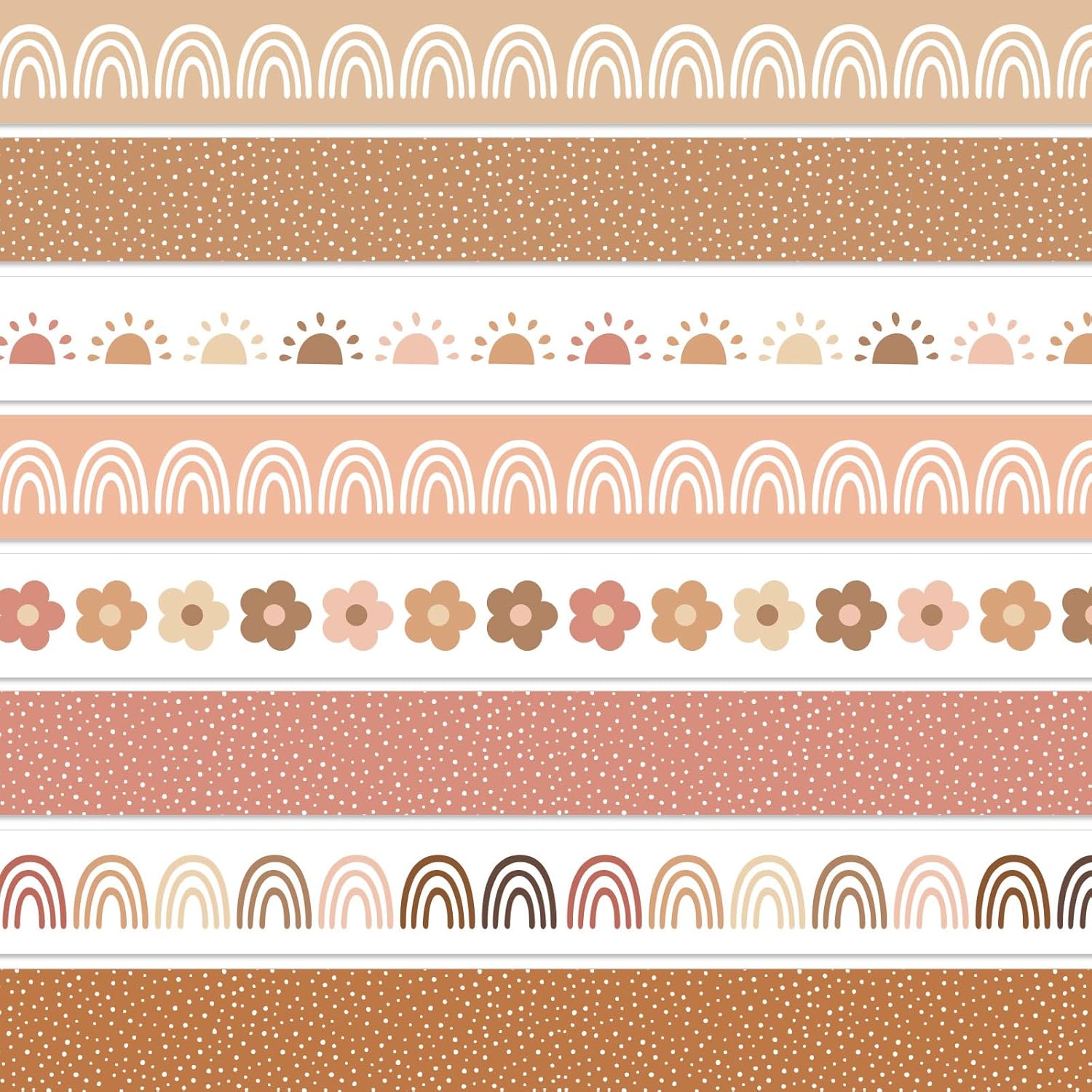 Amazon.com: AnyDesign 82Ft Boho Bulletin Board Borders Flower Rainbow ...