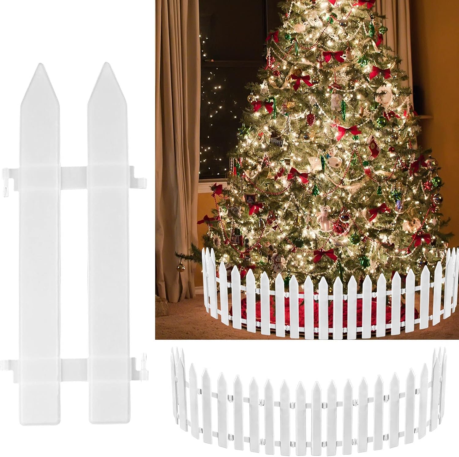 Amazon.com : 4.6 x 12 Inches Mini Plastic Decorative Fences Christmas ...