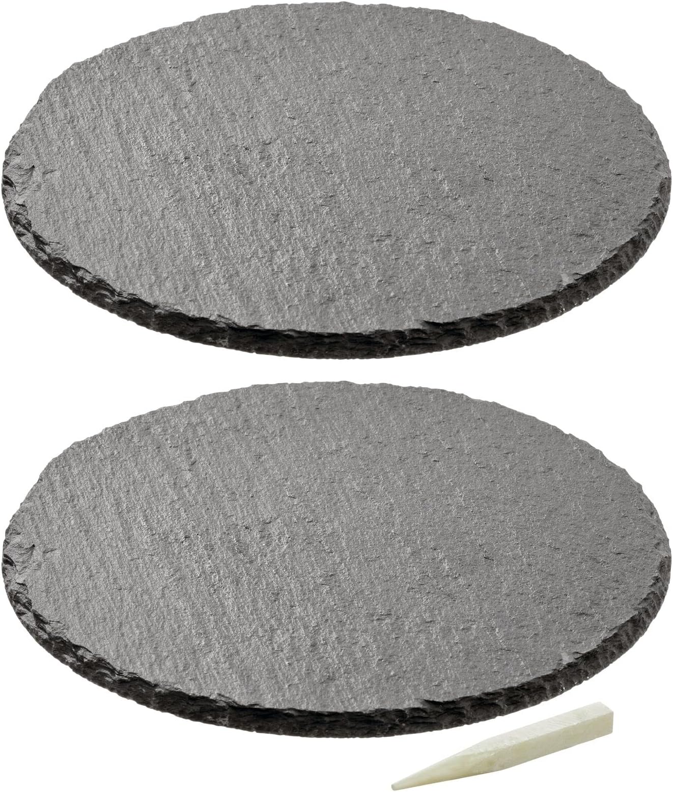 Amazon.com | Uiifan 6 Pcs Round Slate Cheese Boards 11 Inch Round Black ...