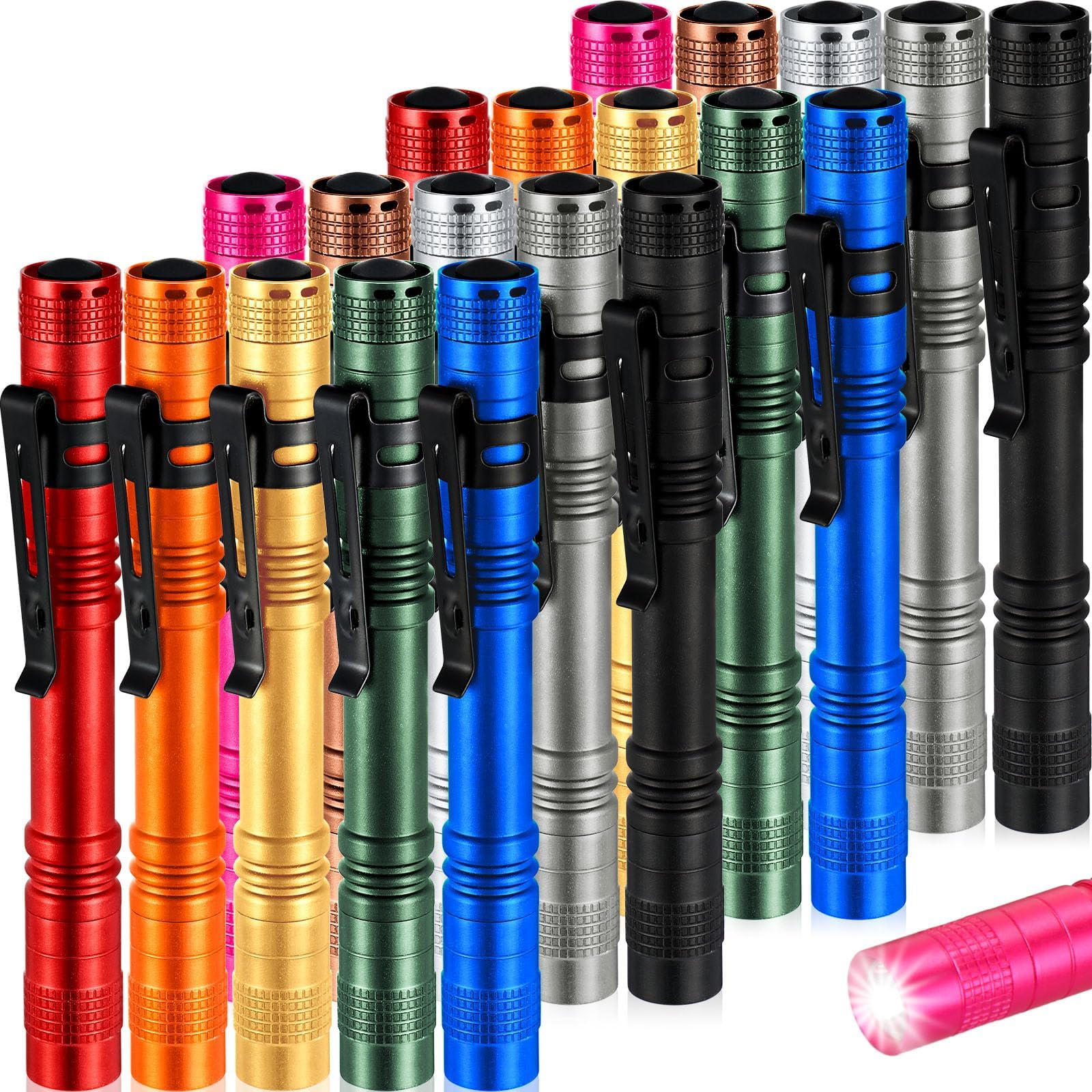 Whaply Small Mini Flashlights Pack of 30,Assorted Colors,New Type Cob ...