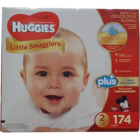 Amazon.com: Huggies Little Snugglers Plus Diapers Size 2, 174 Count : Baby
