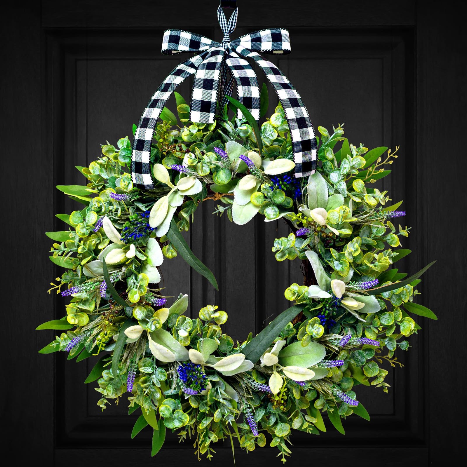 Amazon.com: WREATHOME Lambs Ear Wreaths for Front Door Year Round, 20 ...
